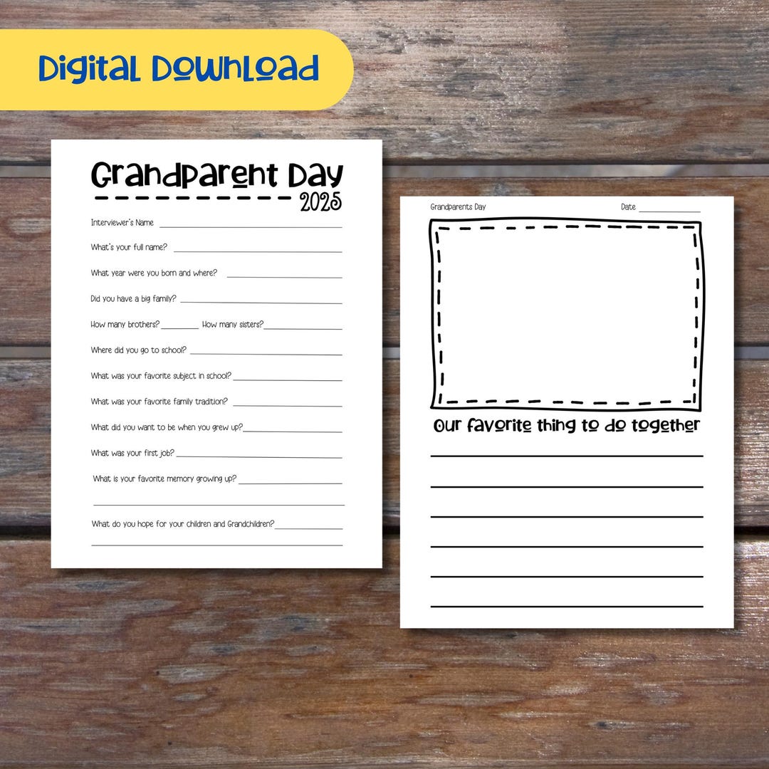 Grandparents Day Printable - Grandparents Interview & Favorite Memories ...