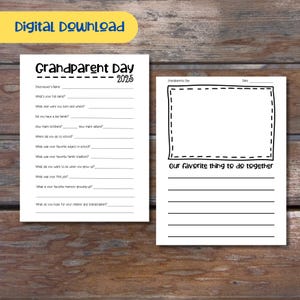 Grandparents Day Printable - Grandparents Interview & Favorite Memories ...
