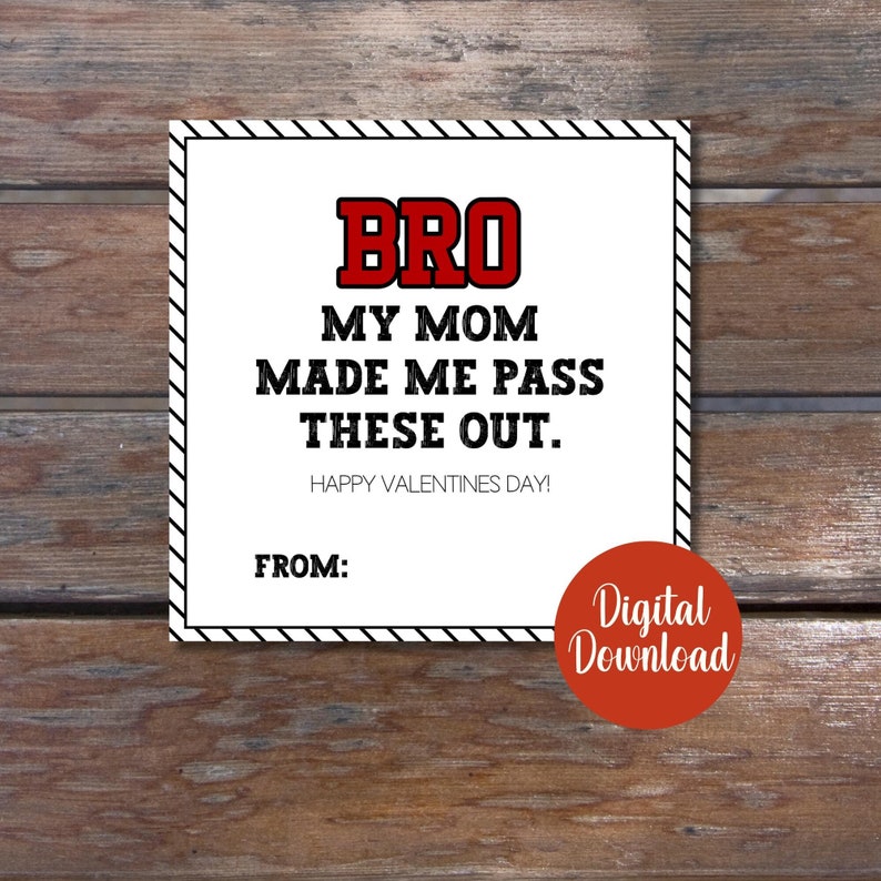 Bro Valentines - Printable - Etsy
