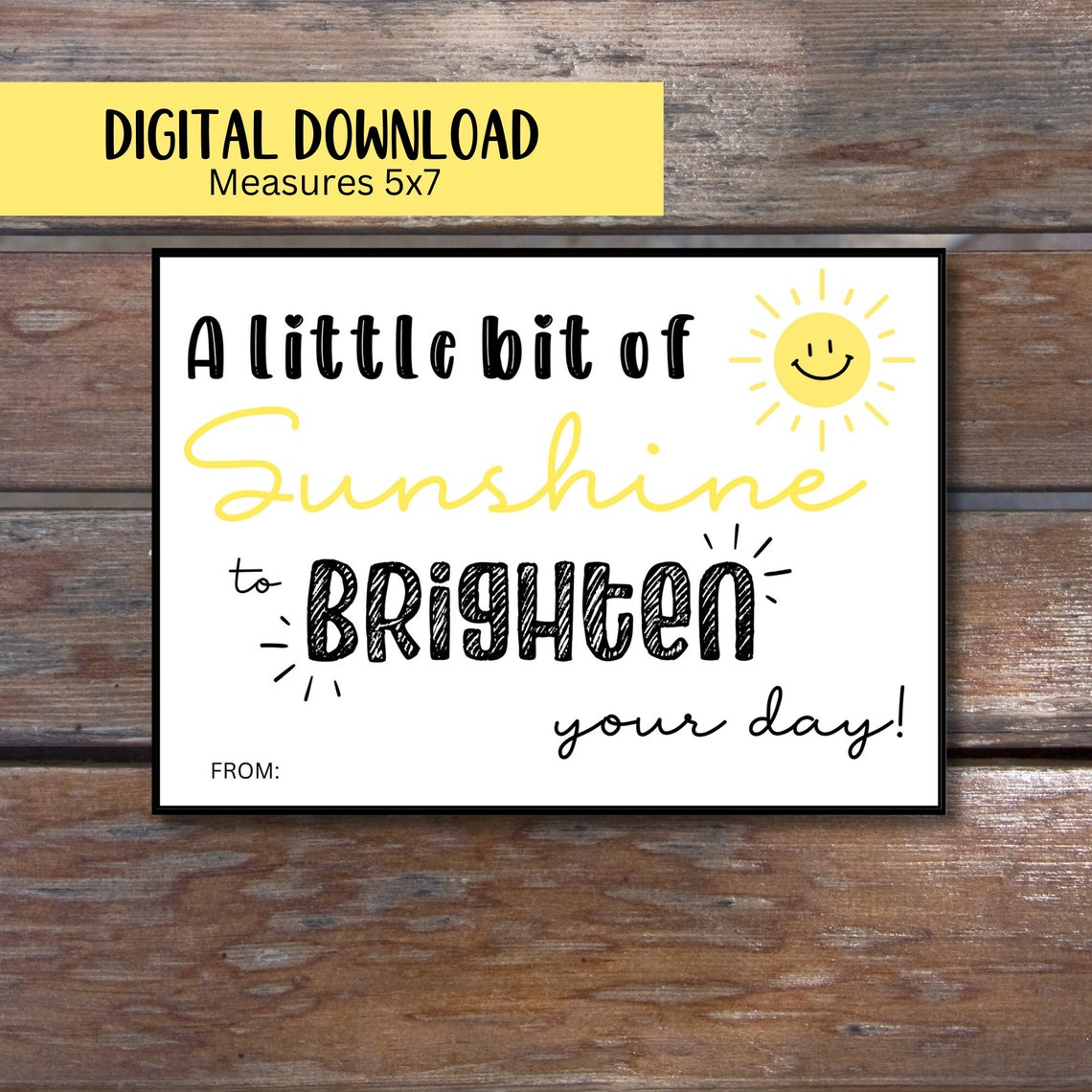 A Little Sunshine to Brighten Your Day Tag - Printable - Thoughtful ...