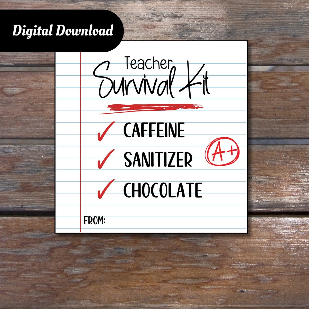 Printable "teacher Survival Kit" Tags - Etsy