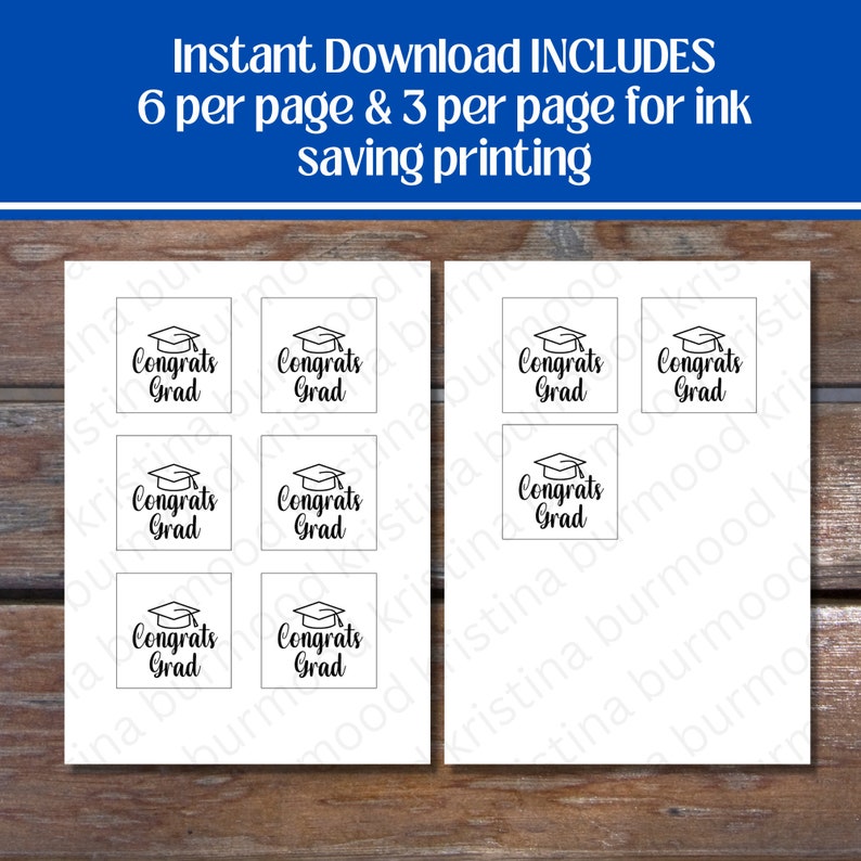 Minimalist Graduation Gift Tags, Printable Congrats Grad (PDF) - Etsy