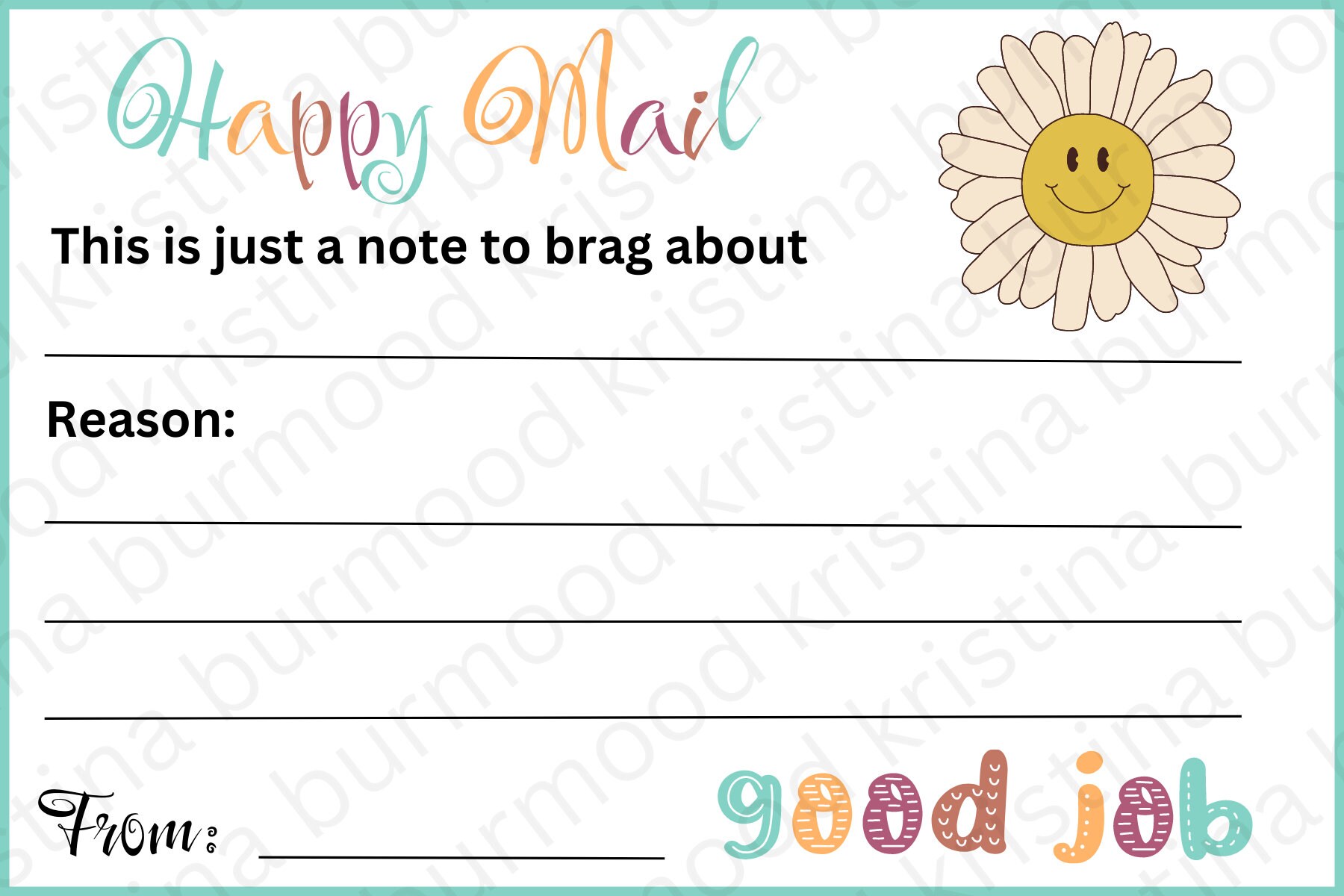 Teacher Mail Happy Mail Note From the Teacher Teacher - Etsy