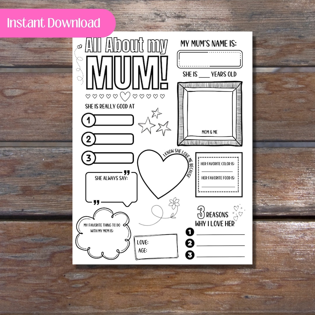 All About My Mum, All About My Mum Printable, Mothers Day Activity ...