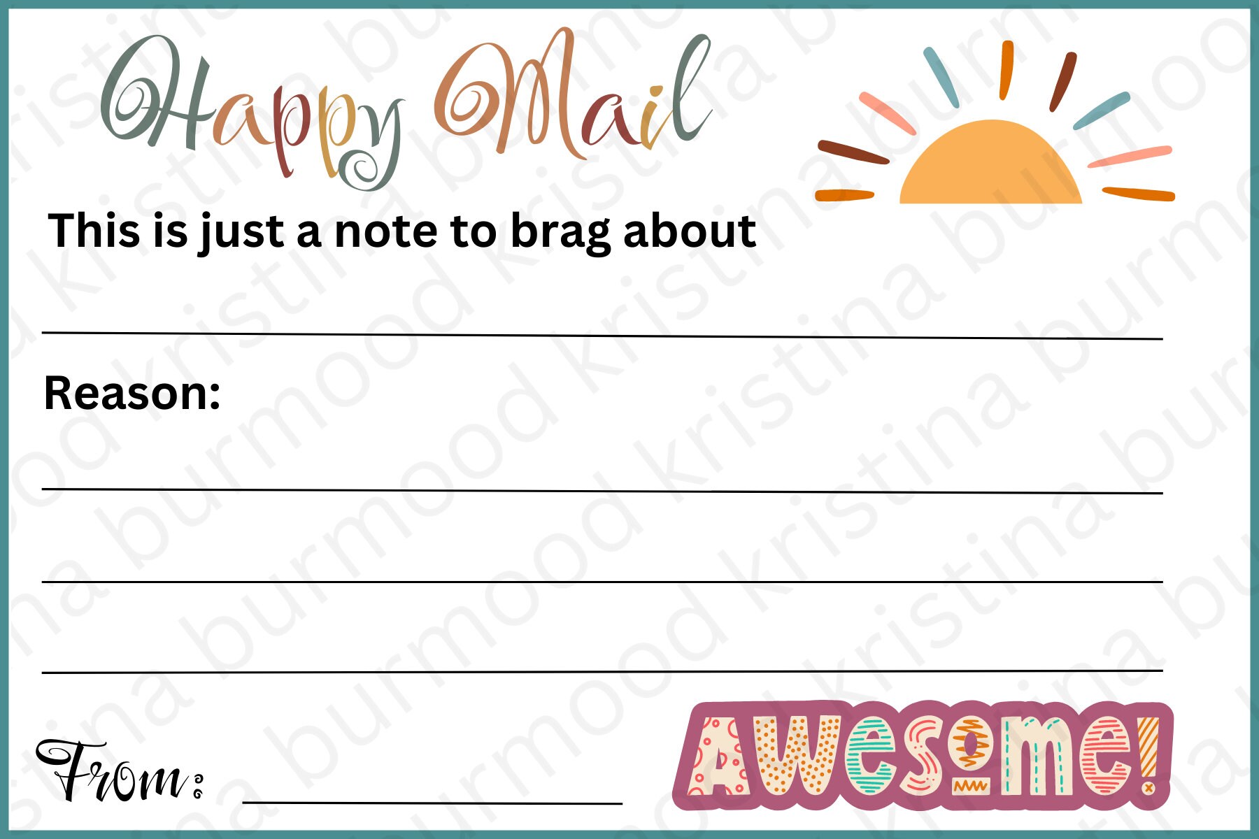 Teacher Mail, Happy Mail, Note From the Teacher, Teacher Report ...