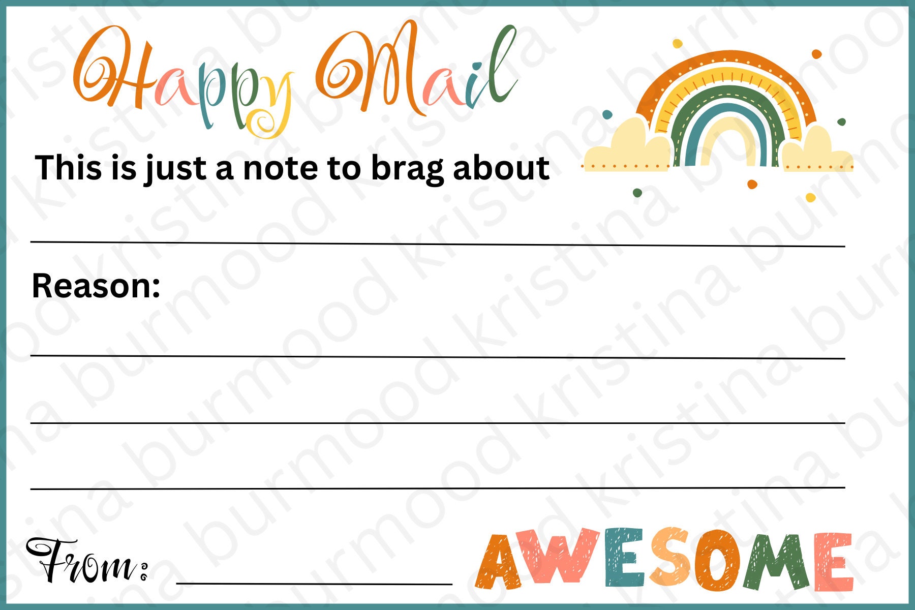 Teacher Mail Happy Mail Note From the Teacher Teacher - Etsy