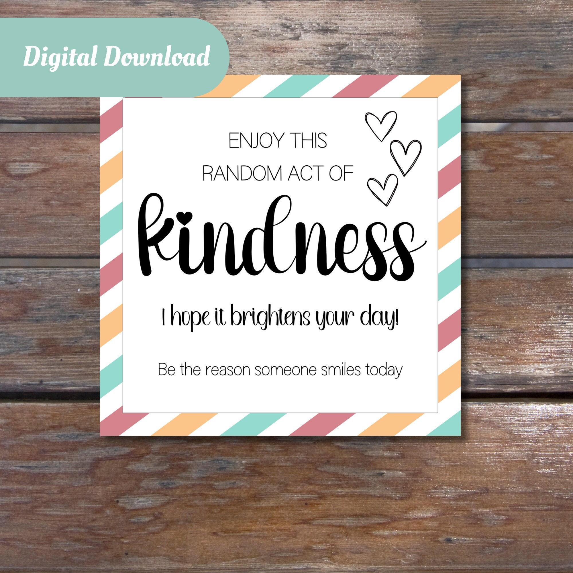 Random Act of Kindness Digital Download Tag - Etsy