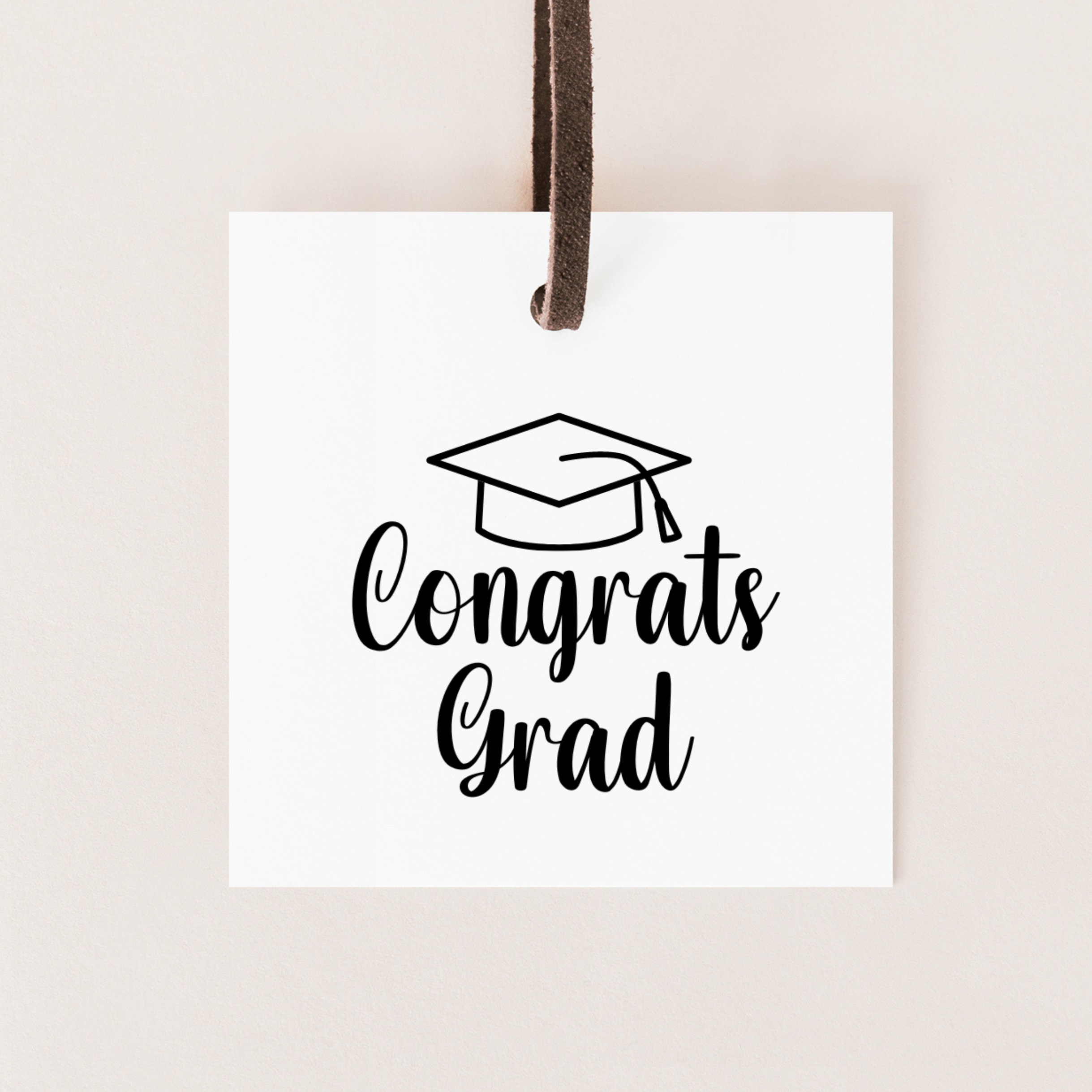 Minimalist Graduation Gift Tags, Grad Tag, Congrats Grad, Square Tag ...