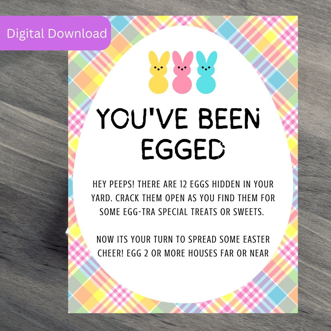 You've Been Egged Easter Game: Neighborhood Egg Hunt Printable (digital ...