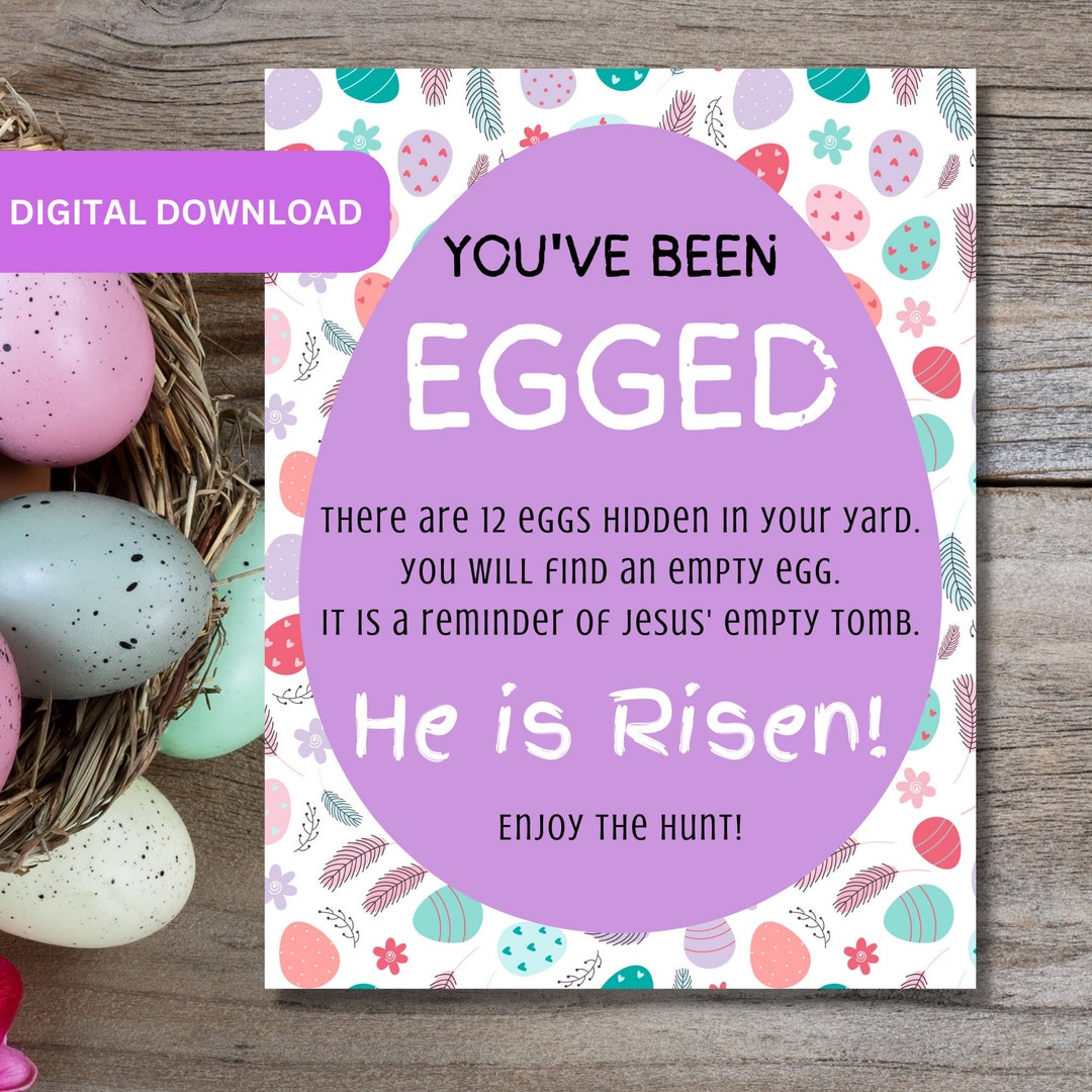 You've Been Egged Sign: Christian Easter Printable (digital Download ...