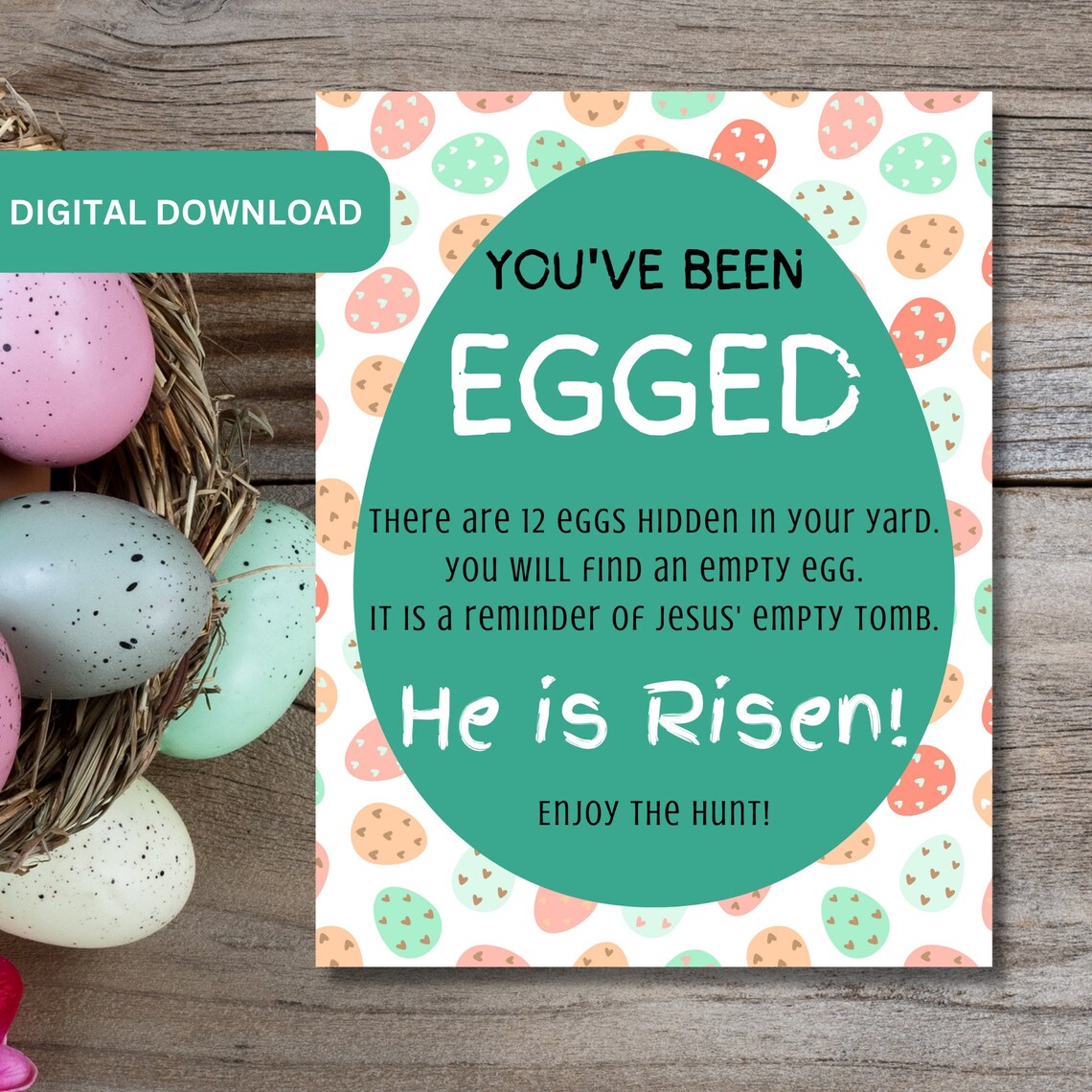 You've Been Egged Sign: Christian Easter Printable (digital Download ...
