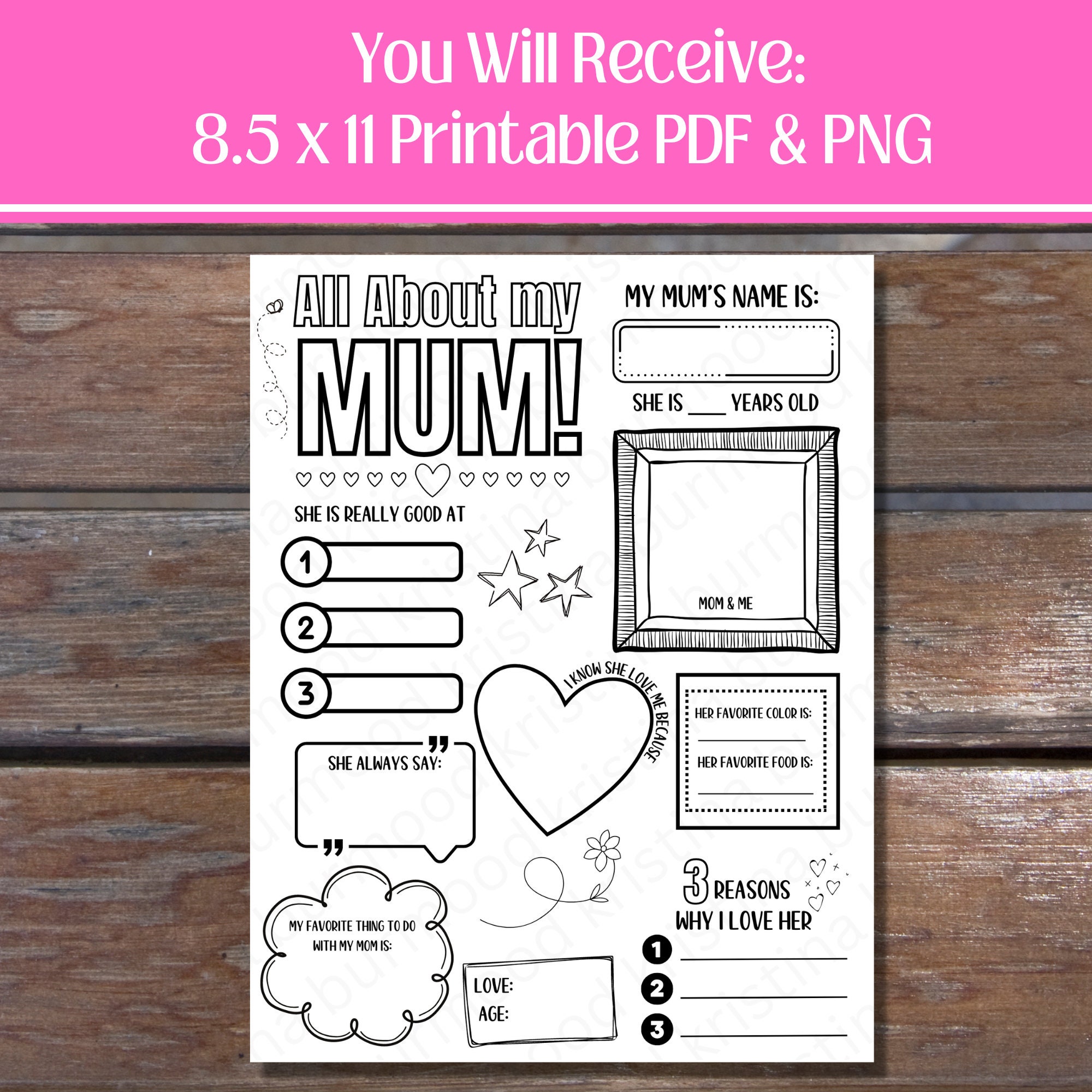 All About My Mum, All About My Mum Printable, Mother’s Day Activity ...