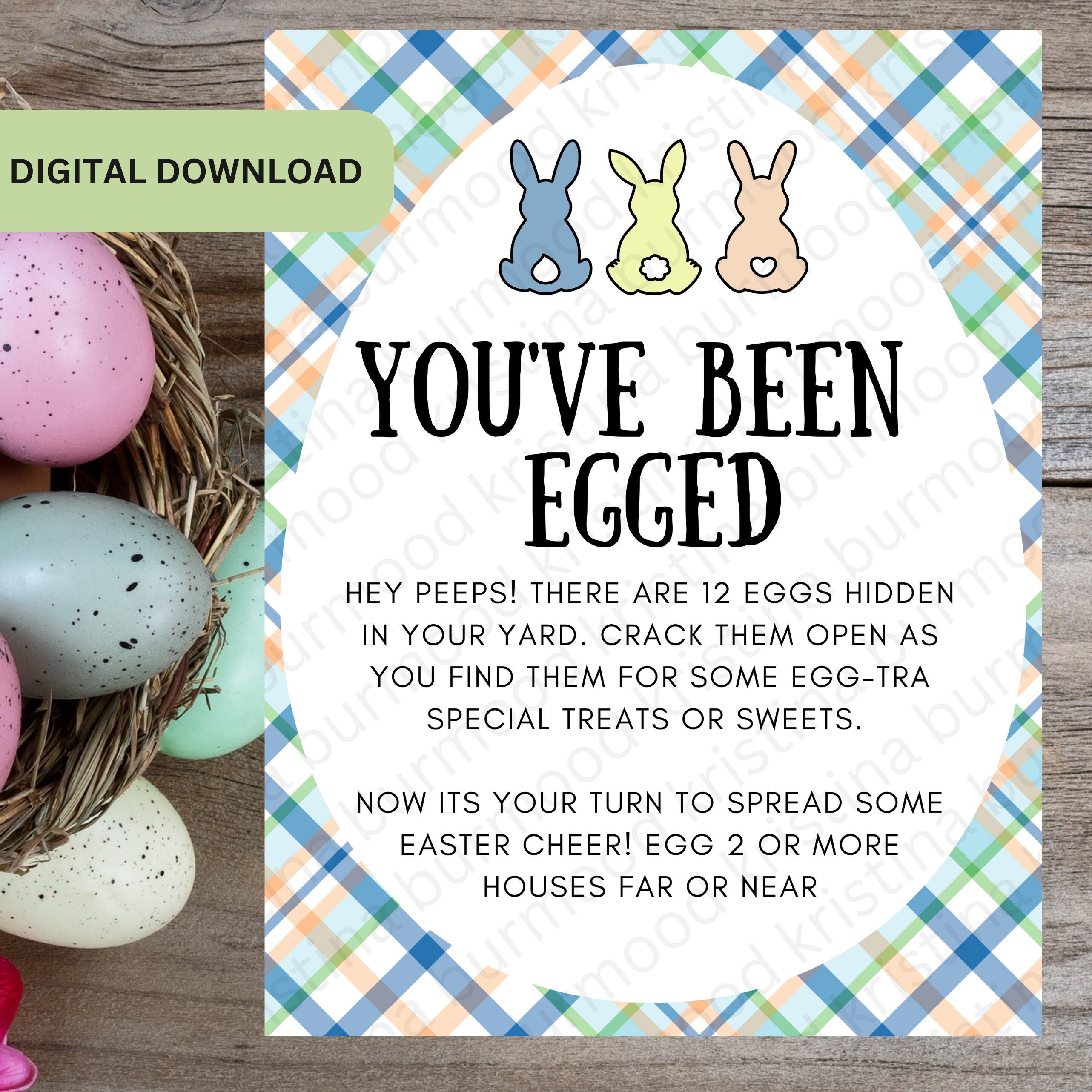 You've Been Egged Easter Game- Neighborhood Easter Egg Hunt Activity ...
