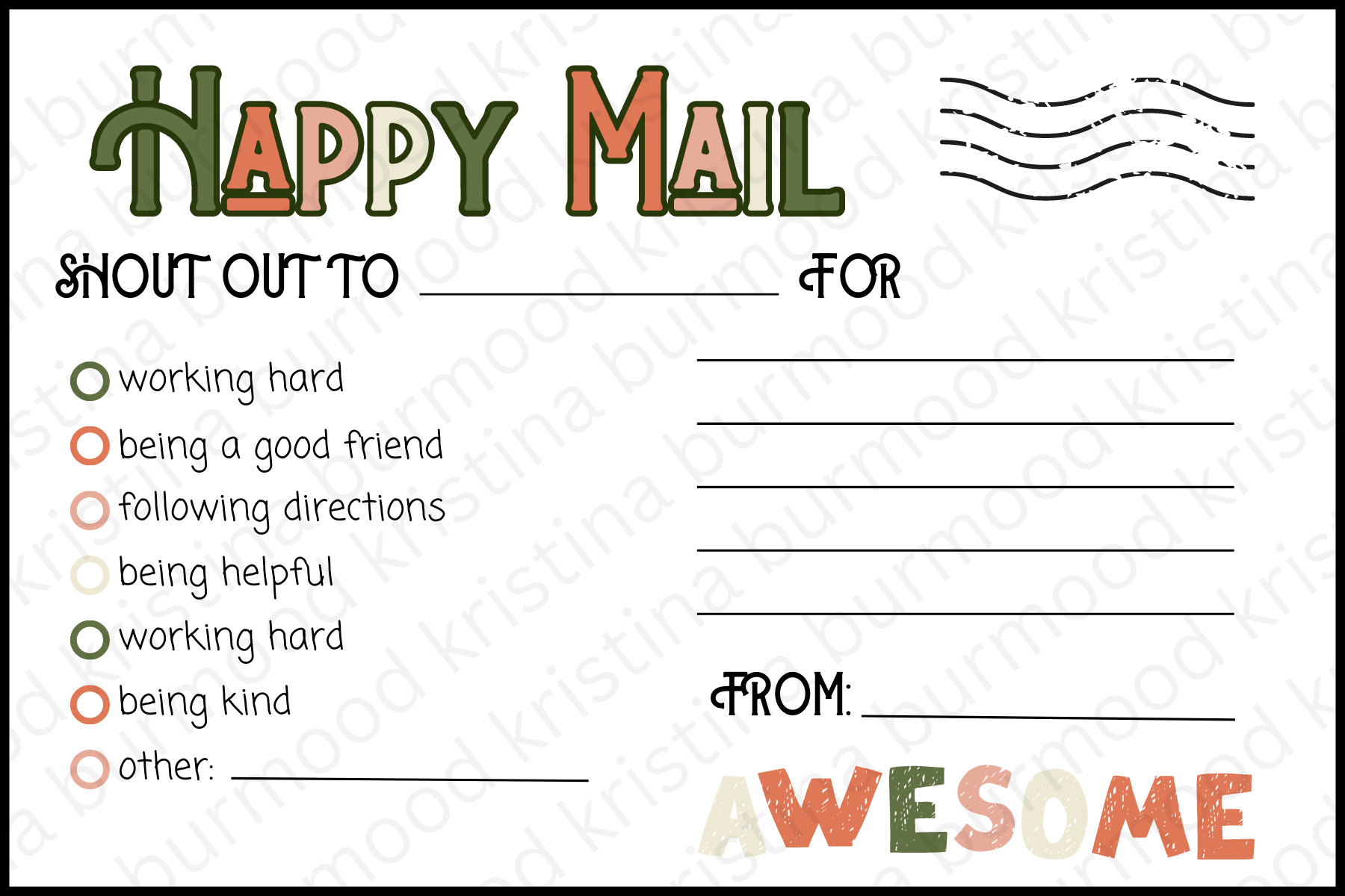 Teacher Happy Mail Notes: Printable Reward Chart (digital Download) - Etsy