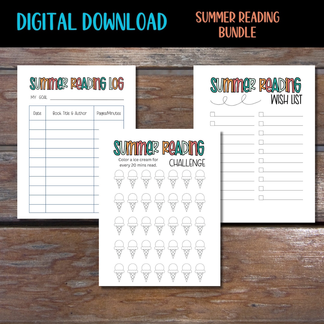 Summer Reading Bundle: Ice Cream Theme | Digital Download - Etsy