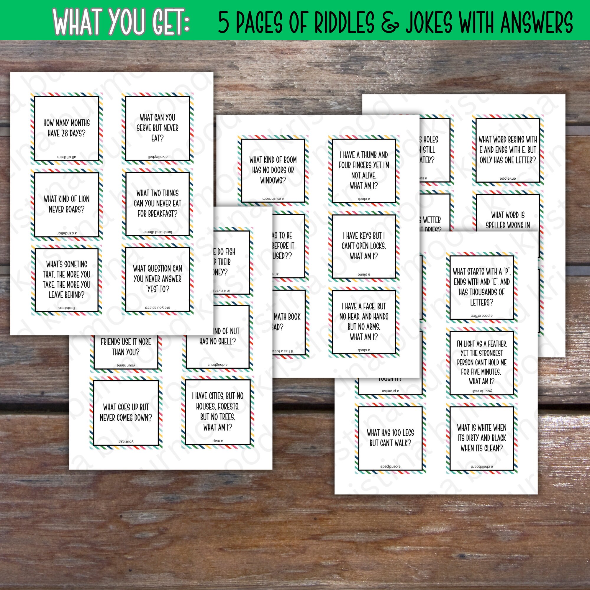 30 Printable Lunch Box Riddles and Jokes - Etsy