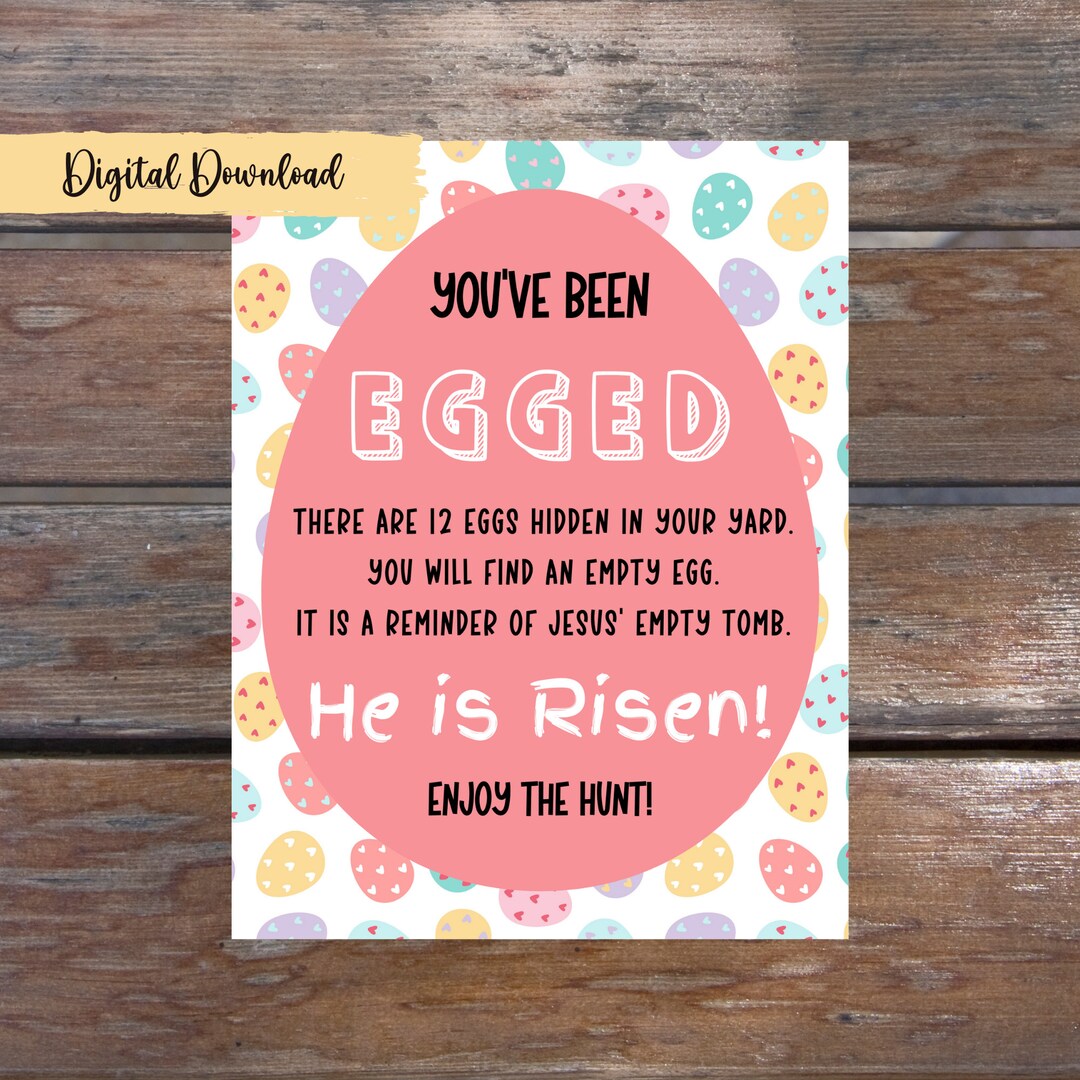 You've Been Egged Sign: Christian Easter Egg Hunt (digital Download) - Etsy