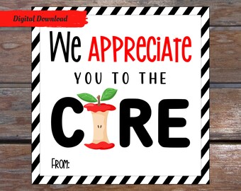 Printable Thank You Tag Teacher Appreciation Staff - Etsy