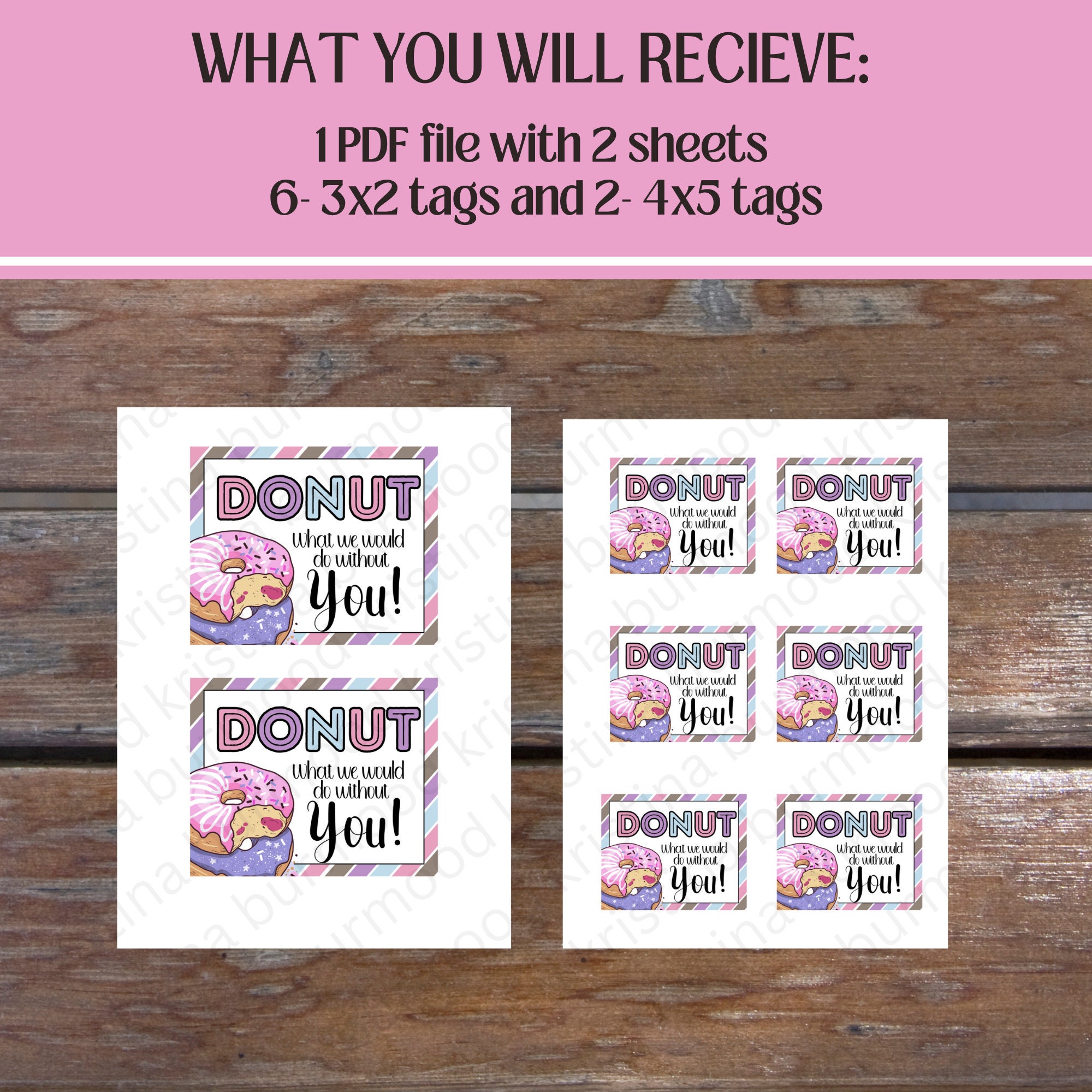 Printable Donut Thank You Tag donut What We Would Do Without You - Etsy