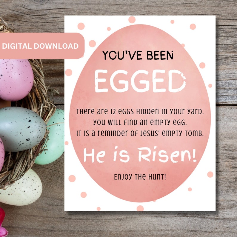 You've Been Egged Sign: Christian Easter Printable (digital Download ...