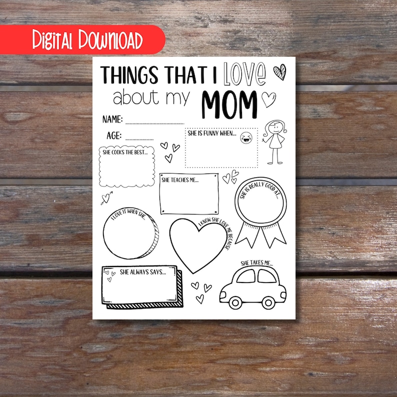 Things I Love About My Mom - Etsy