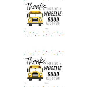 School Bus Driver Gift Tags Printable, Thank You Printable Tags, School ...