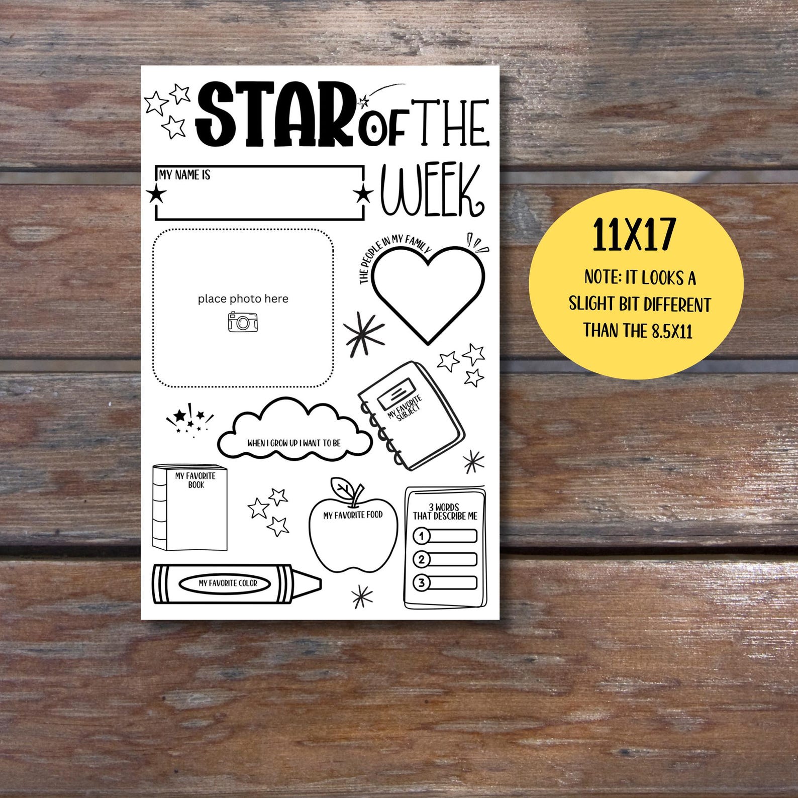 Printable Star of the Week Template & Certificate - Etsy