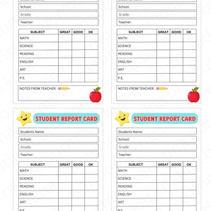 Printable Pretend Play Report Card School Play for Kids Instant ...