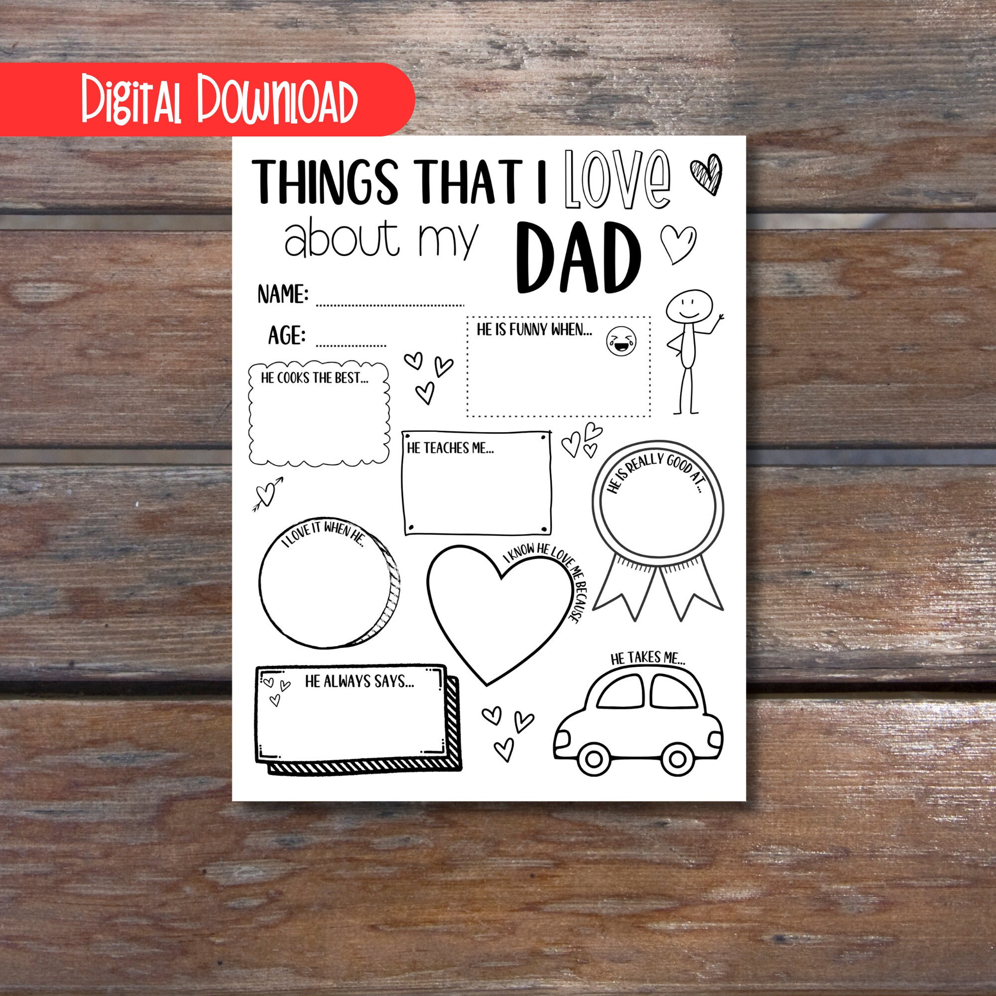 Things I Love About My Dad - Etsy