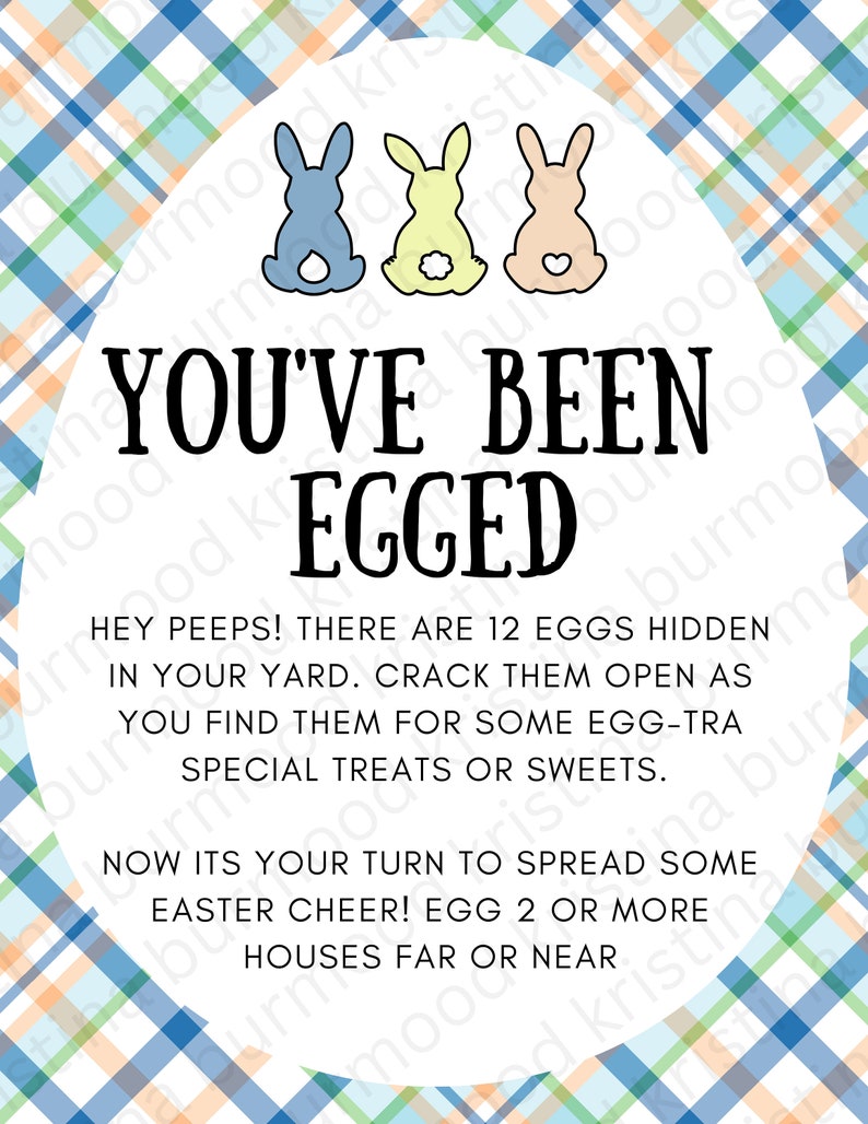 You've Been Egged Easter Game: Neighborhood Egg Hunt Printable (digital ...