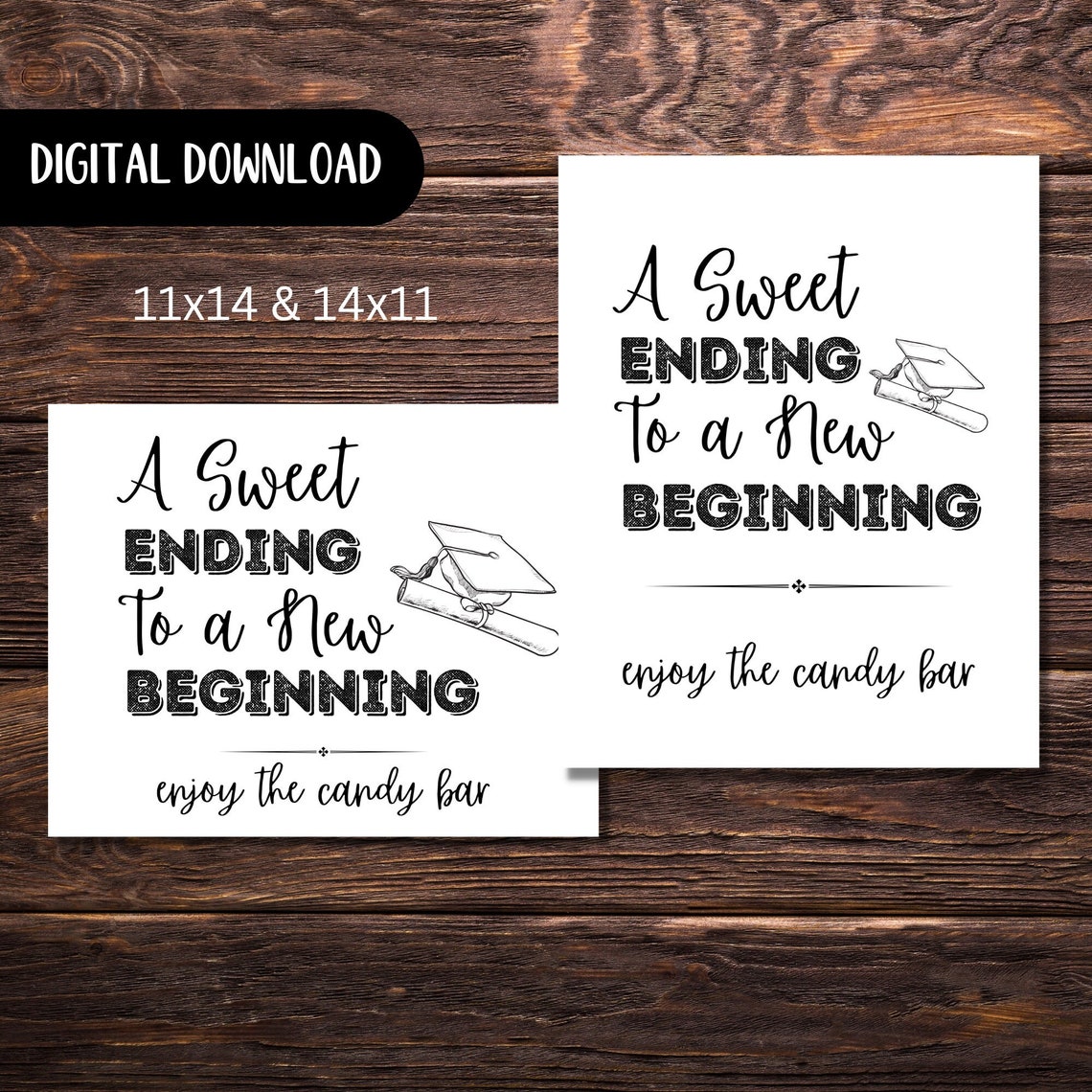 Graduation Candy Bar Sign Printable 11 X14 Printable 14 X11 - Etsy