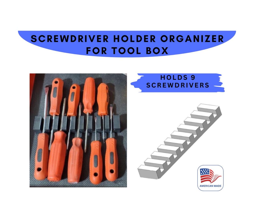 SCREWDRIVER HOLDER Tool Box Organizer Storage HOLDS 9 Screwdrivers - Etsy