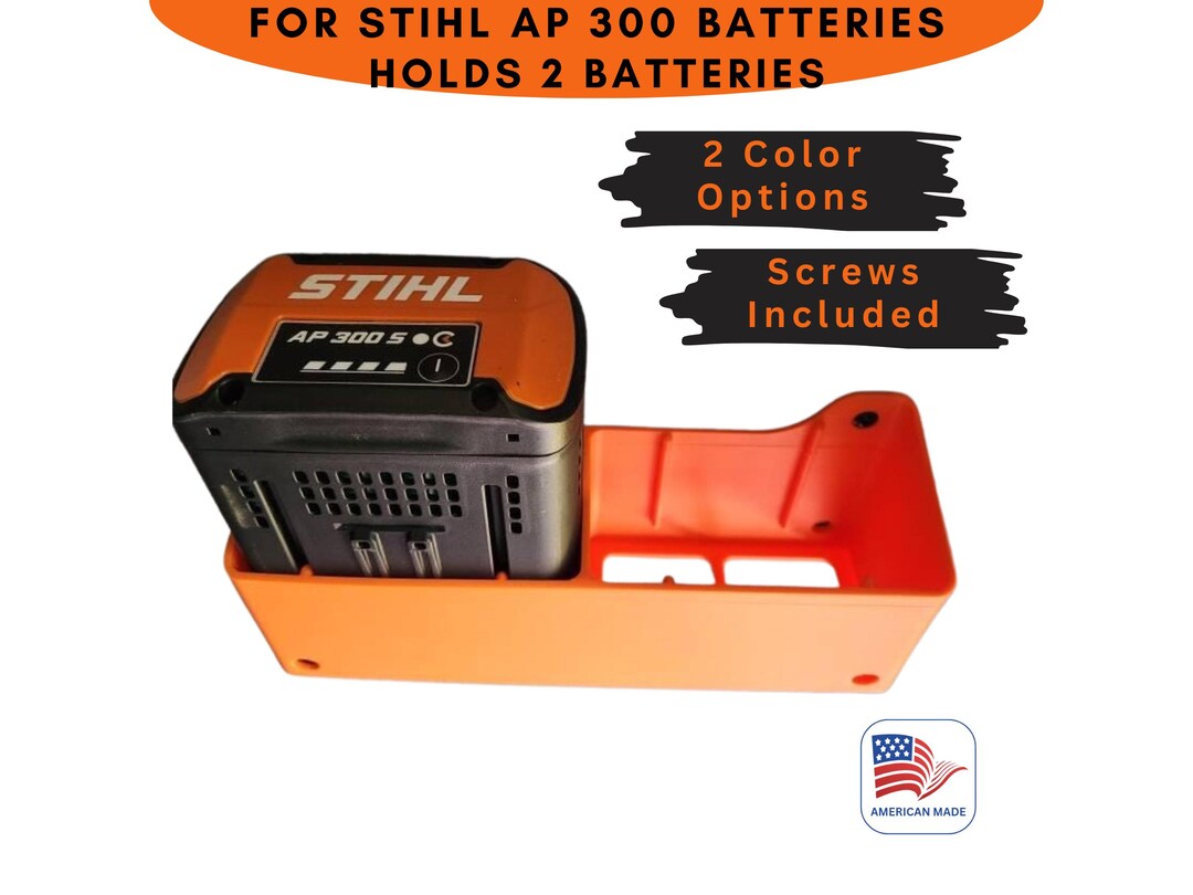 STIHL AP 300 DOUBLE Battery Wall Mount Holder- Holds 2 Batteries ...