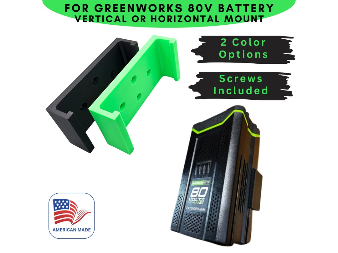 Greenworks 80V Battery Wall Holder Storage Organizer VERTICAL ...