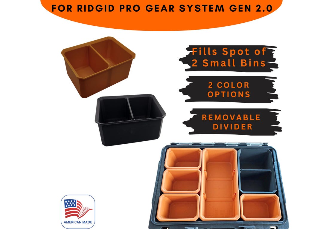 For Ridgid Pro Gear System Gen 2.0 Organizer - 1 Bin REPLACES 2 SMALL ...
