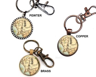 London Map Key Ring - Etsy
