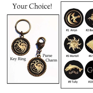 GOT Key Chain Wolf Keychain GOT Purse Charm Game of - Etsy