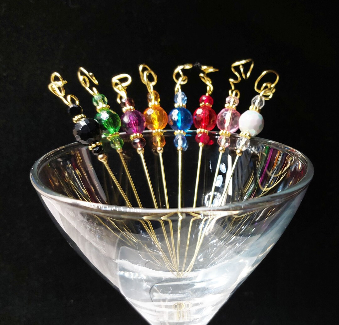 Beaded Cocktail Picks, Gold-plated Martini Skewers, Home Bar Gifts - Etsy