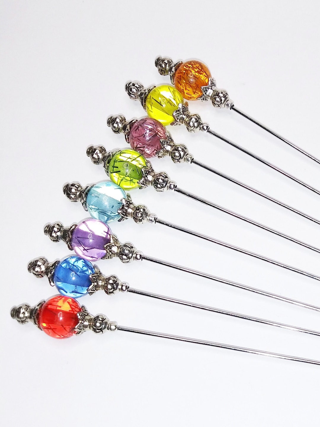 Beaded Martini Picks, Stainless Steel Cocktail Skewers, Festive ...