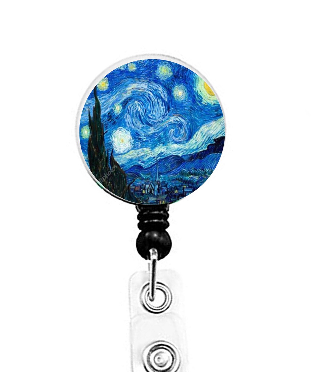 Starry Night Id Badge Reel Id Badge Holder LVN RN Nurse Id Badge Holder ...