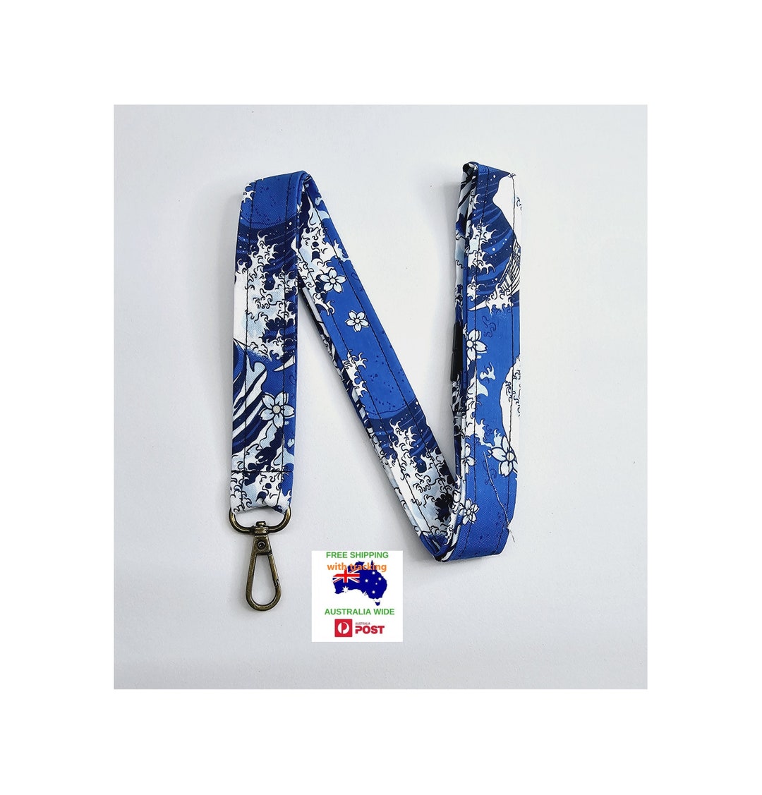 The Wave Pattern Lanyard With Antique Brass Swivel Clasp and Breakaway ...