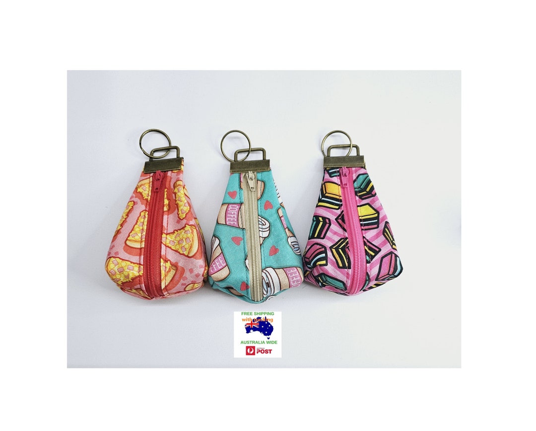 Food Patterns Key Fob Coin Purse Pouch. Items Are Sold Individually ...