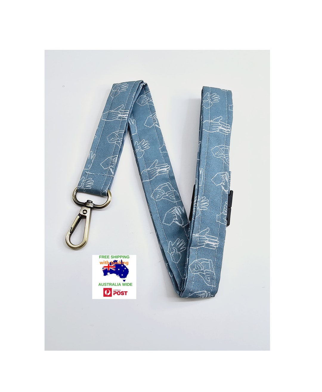 Handmade Auslan Fingerspelling Lanyard With Breakaway Clip & Antique ...