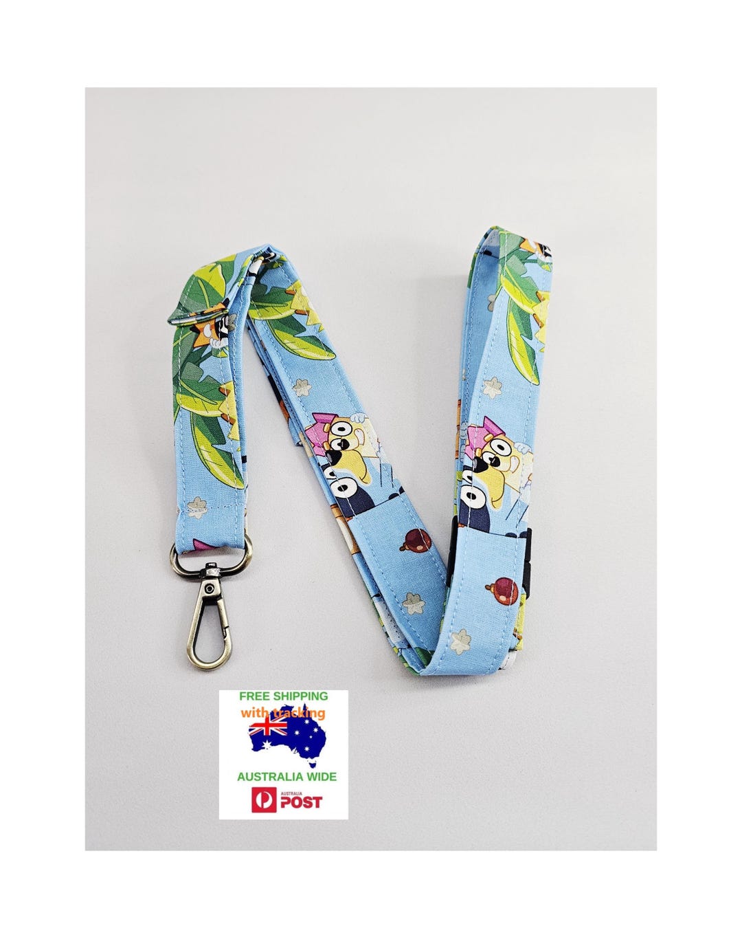 Christmas Bluey Pattern Handmade Lanyard With Breakaway Clip, Antique ...