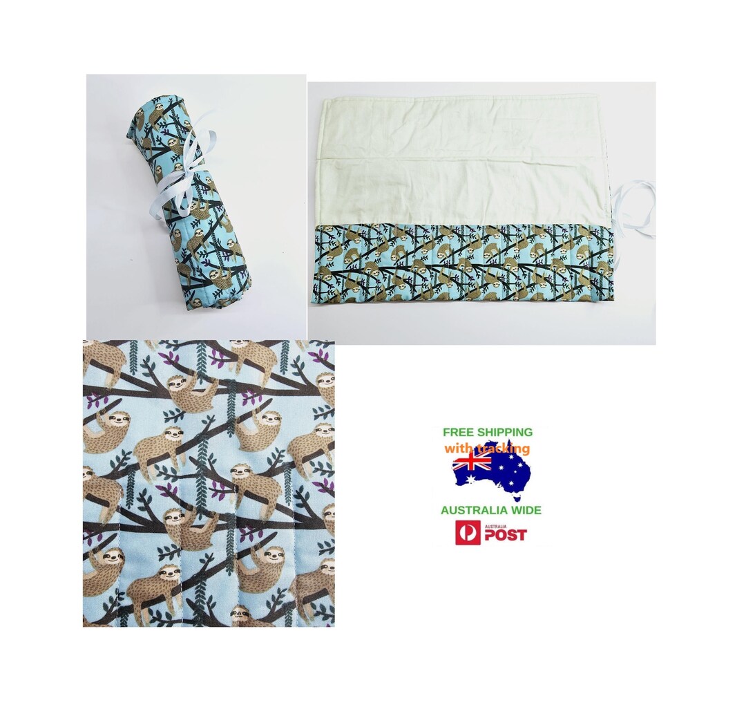 Handmade Sloths Crochet Hook Roll Holds up to 16 Hooks. Includes Free ...