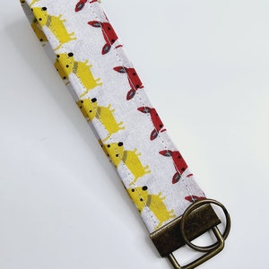 Dog Pattern Key Fobs With Antique Brass Hardware. Sold Individually ...