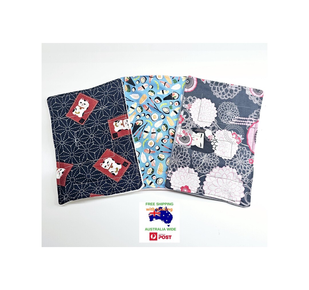 Pack of 3 Marble Mazes, Japanese Patterns. Backed With Minky Fleece ...