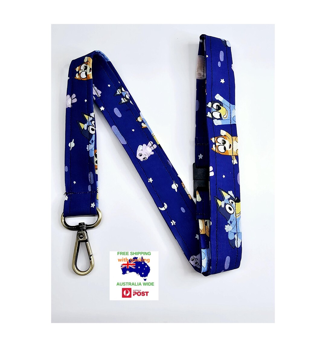 Bedtime Bluey Pattern Handmade Lanyard With Breakaway Clip, Antique ...