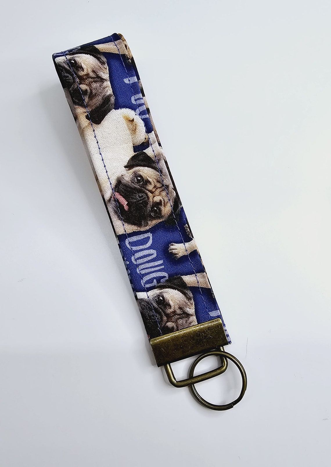 Dog Pattern Key Fobs With Antique Brass Hardware. Sold Individually ...