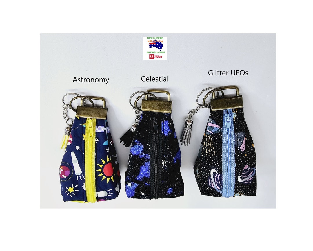 Key Fob Coin Purse Pouch. Space Patterns. Items Are Sold Individually ...